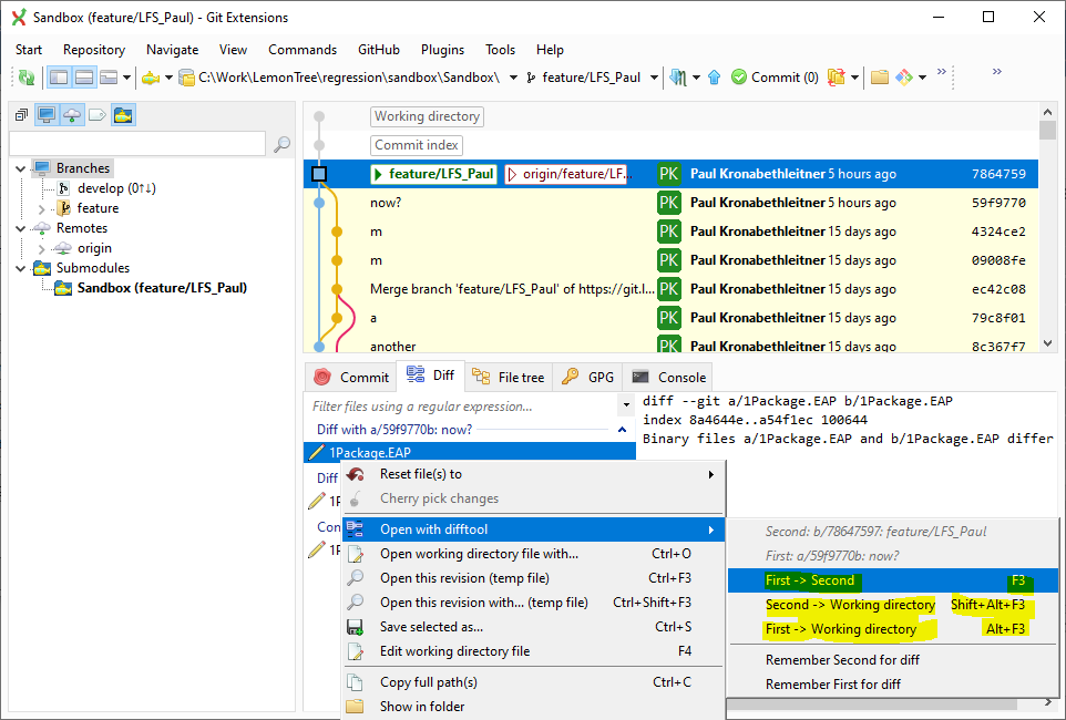 Git Extensions - LemonTree